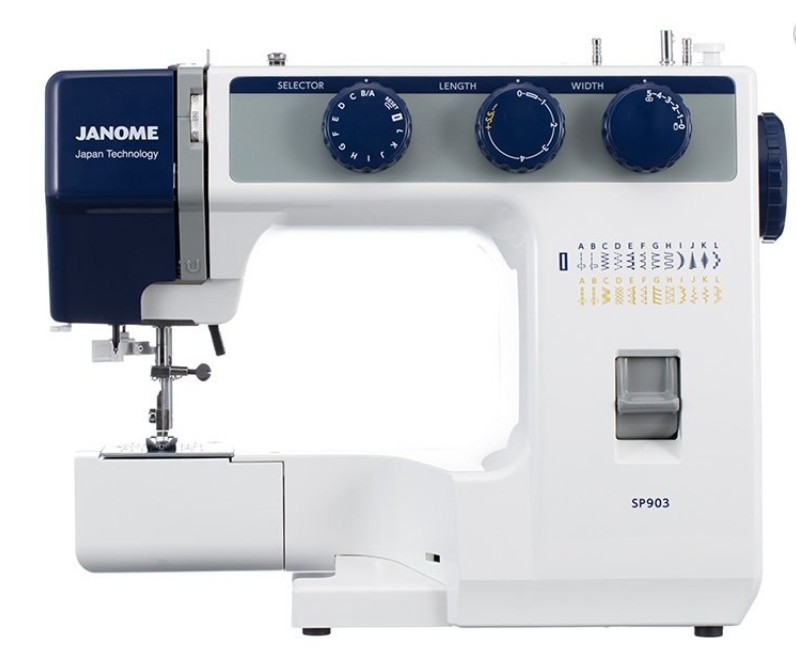 Швейная машина Janome SP 903 белая, синяя