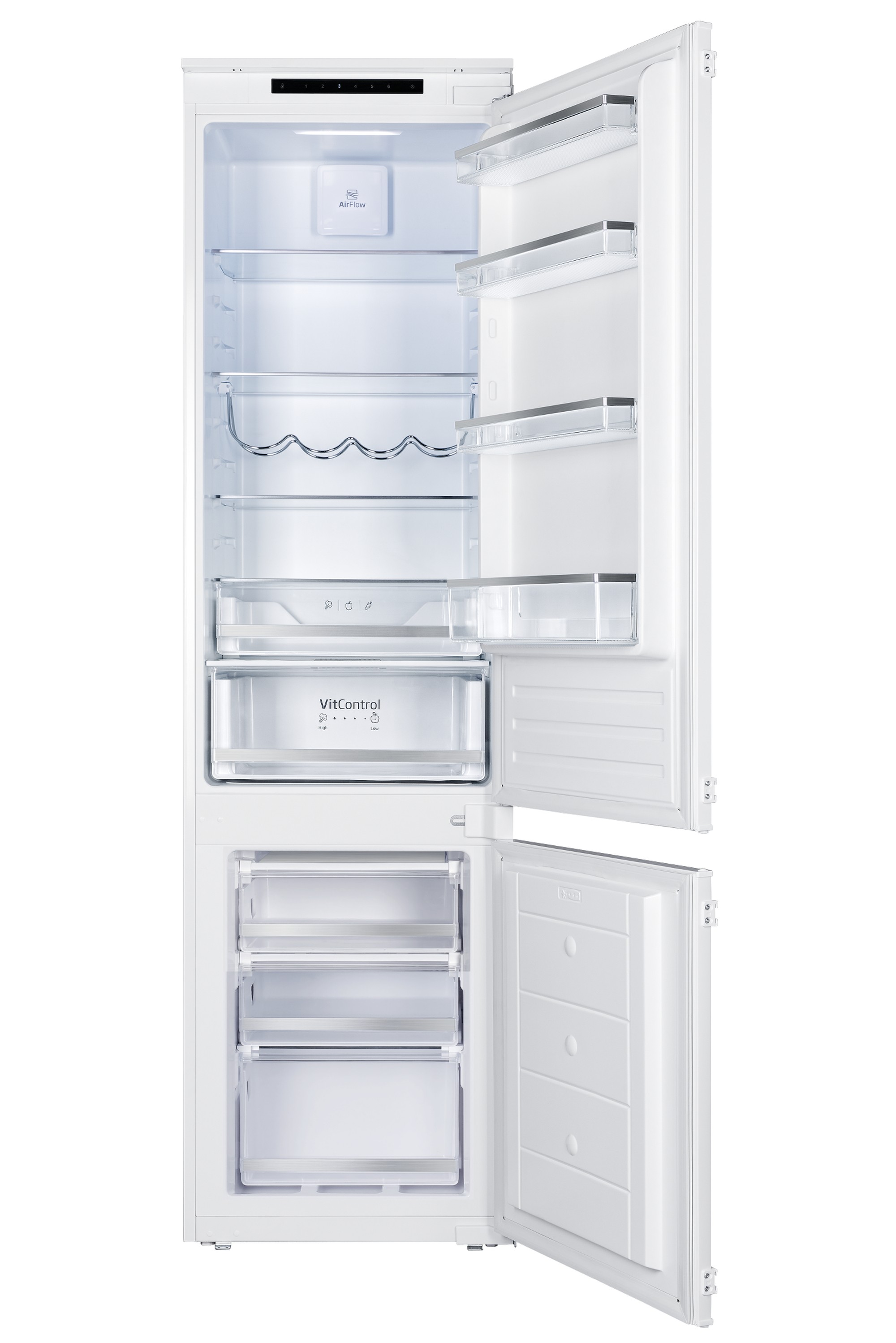 Встраиваемый холодильник Meferi MBR193 COMBI NO FROST POWER белый