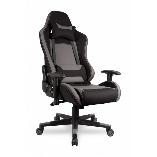Игровое кресло College BX-3760 Black/Dark Grey Черная ткань/Ткань серая 650x830x330