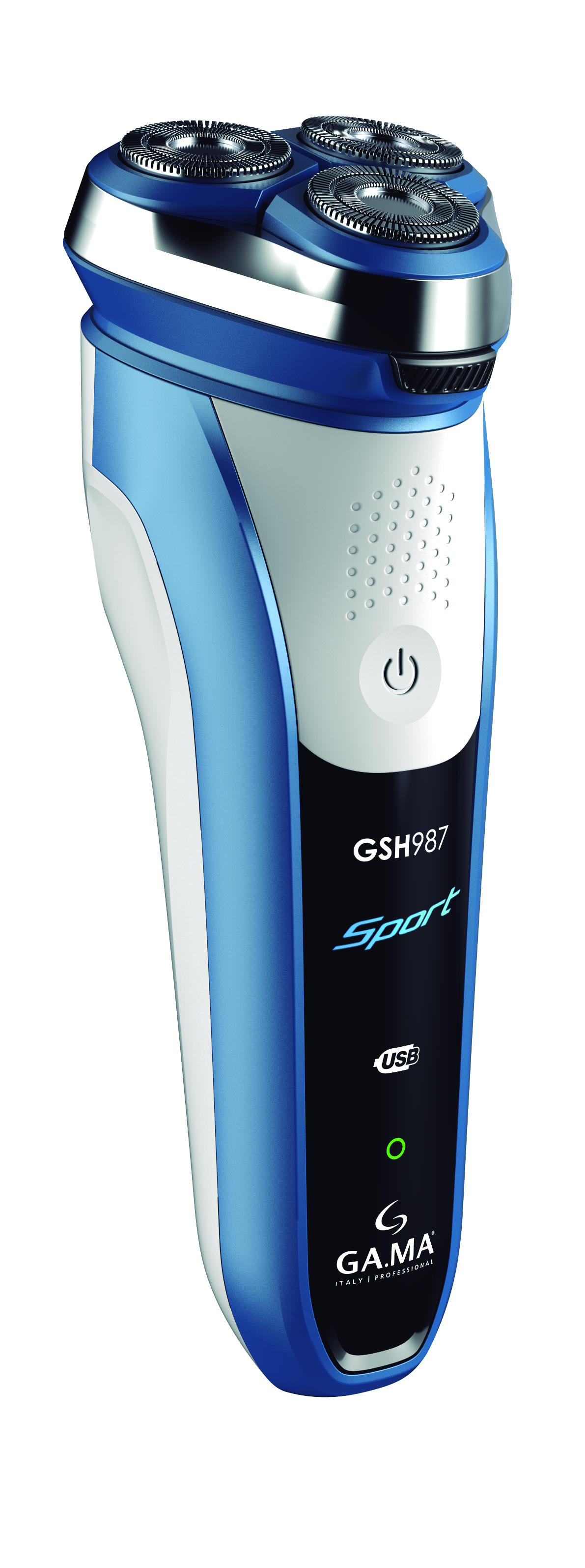 Электробритва GA.MA GSH987 Sport Wet&Dry белая, голубая