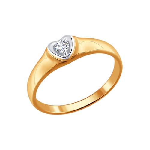 Кольцо помолвочное из красного золота р. 17,5 SOKOLOV Diamonds 1110141, бриллиант