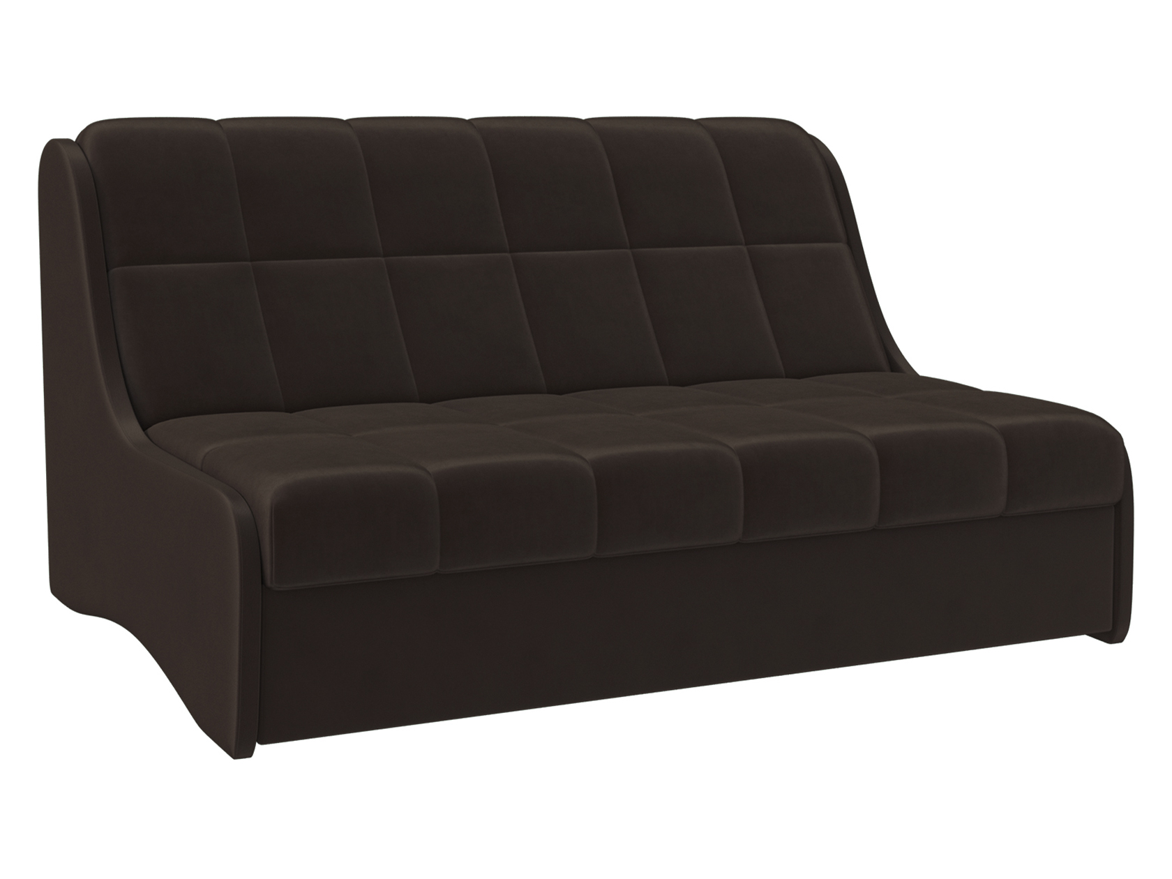 Прямой диван Мягкая Линия Токио Темно-коричневый, велюр, 155х200 см
