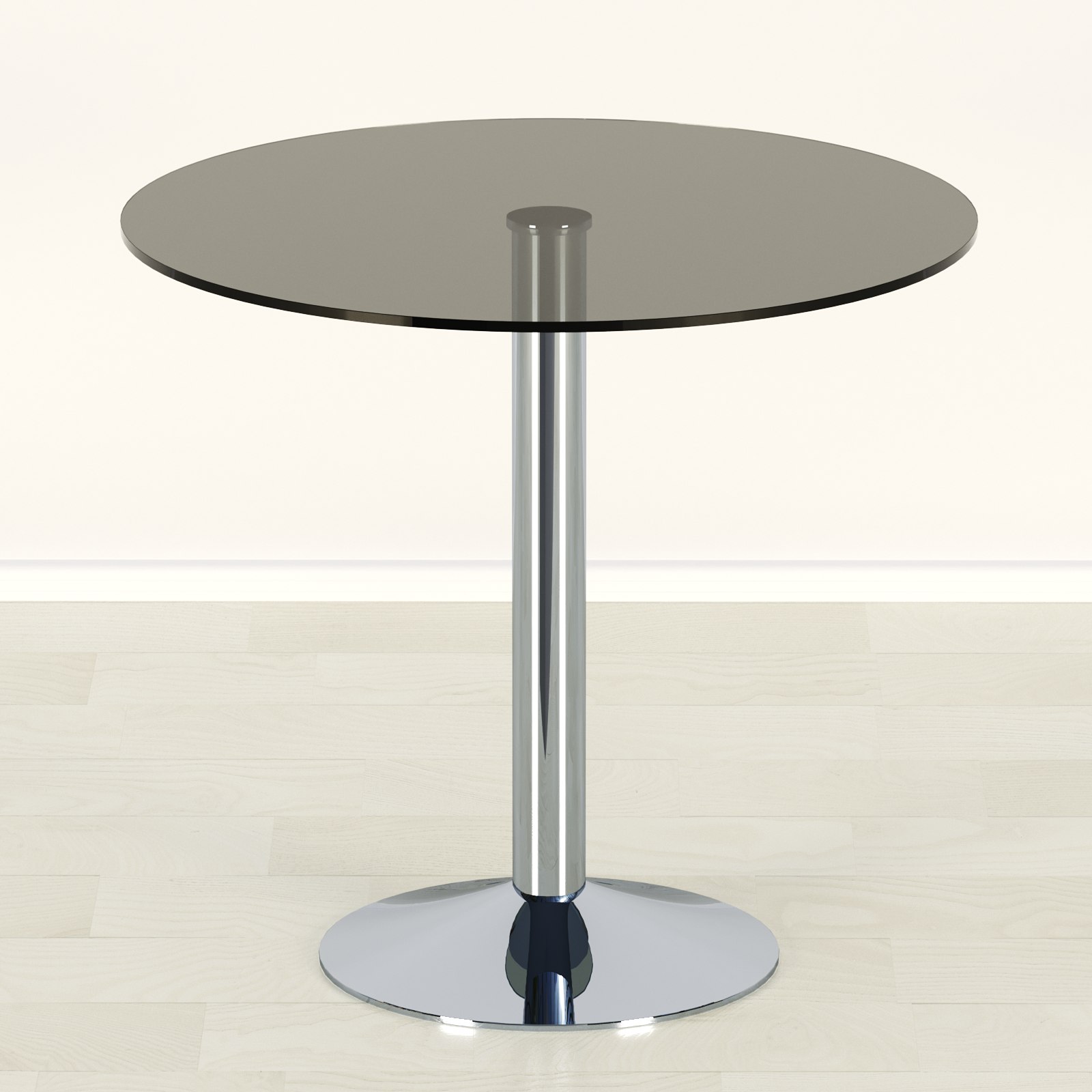 Стеклянный стол Mebel Apartment Троя 18 серый/хром D80
