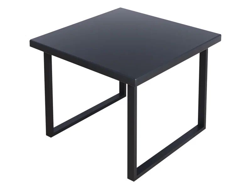 журнальный стол Solarius Loft металл-дерево 60x60х50,  антрацит с черными ножками