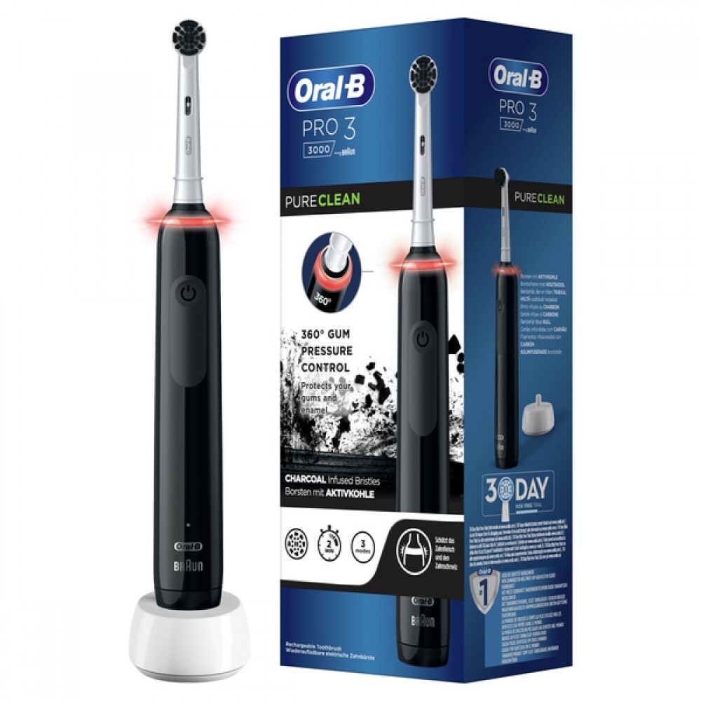 Электрическая зубная щетка Oral-B Pro 3 3000 Pure Clean черная