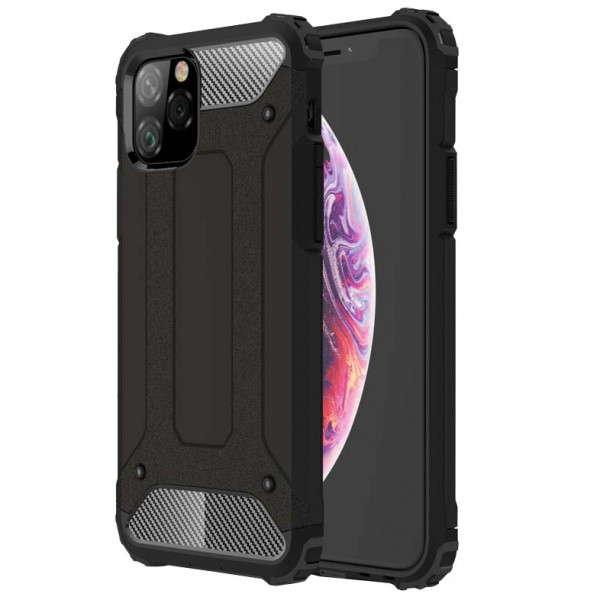 Бронированный противоударный TPU+PC чехол Immortal для iPhone 12 Pro Max (Черный)