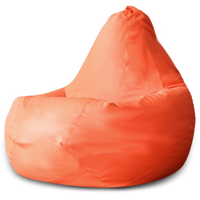 Кресло Мешок Груша Оранжевая ЭкоКожа 3XL, Классический