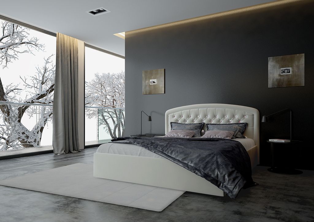 Кровать двуспальная MyCloud Вега, белый, 160x190см