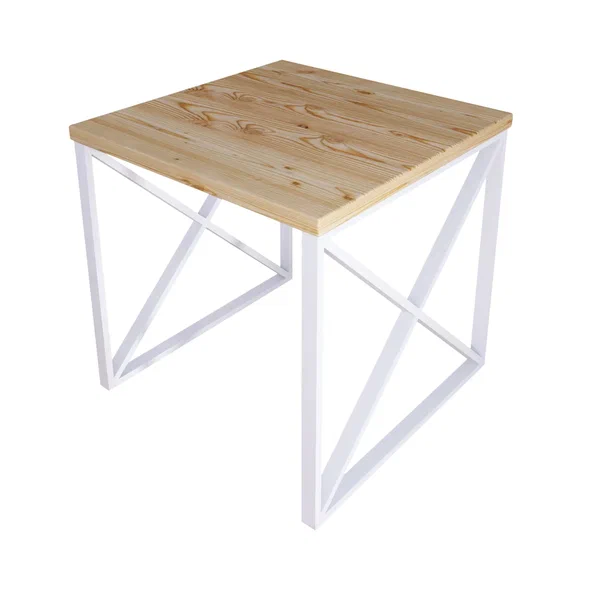 Стол кухонный Solarius Loft с крестообразными ножками 60x60х75, лакированный, белые ножки