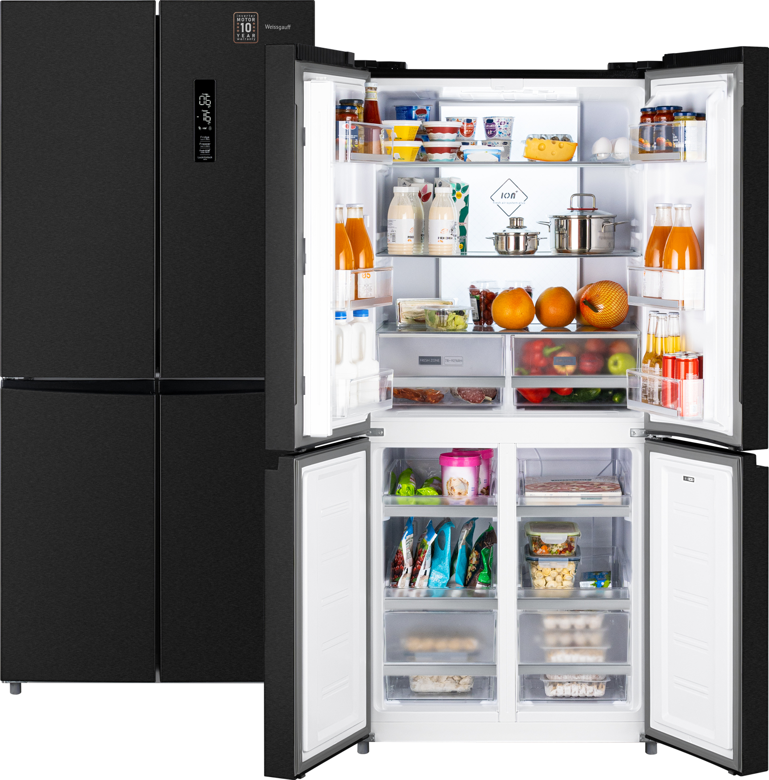 Холодильник Weissgauff WCD 450 XB   черный