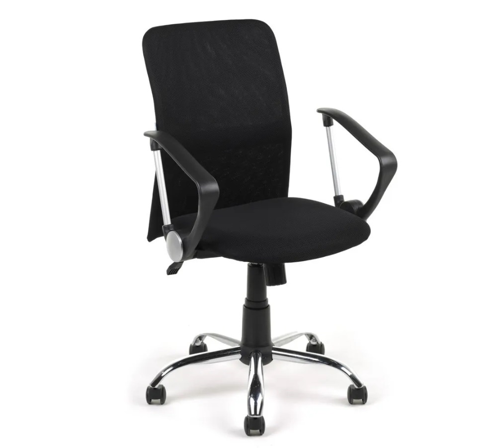 Офисное кресло Экспресс офис Leo B chrome Ткань сетка черная/Ткань сетка светло-серая