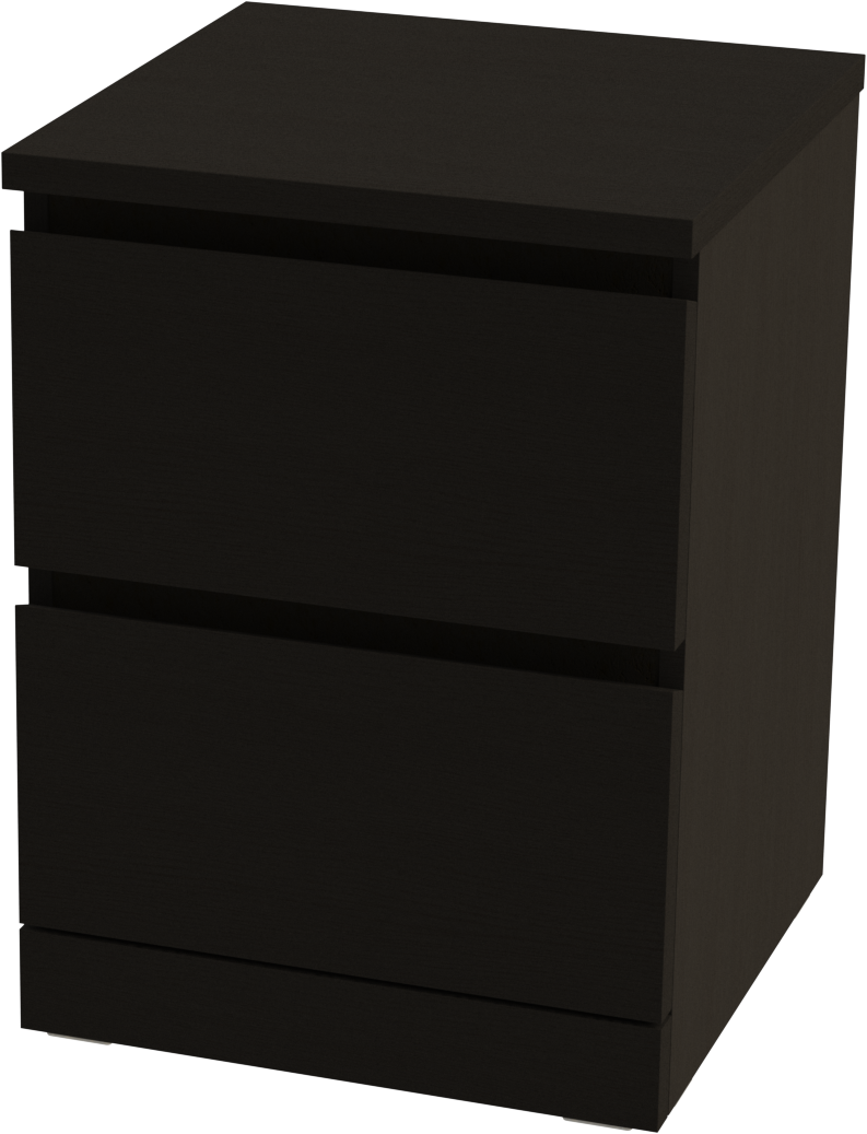 Прикроватная тумба Шведский Стандарт ВАРМА,2 ящика черный Шпон Ясень