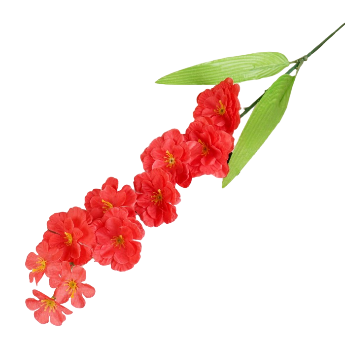 Цветы искусственные Веточка сакуры d-5 см 70 см красный 5 шт.