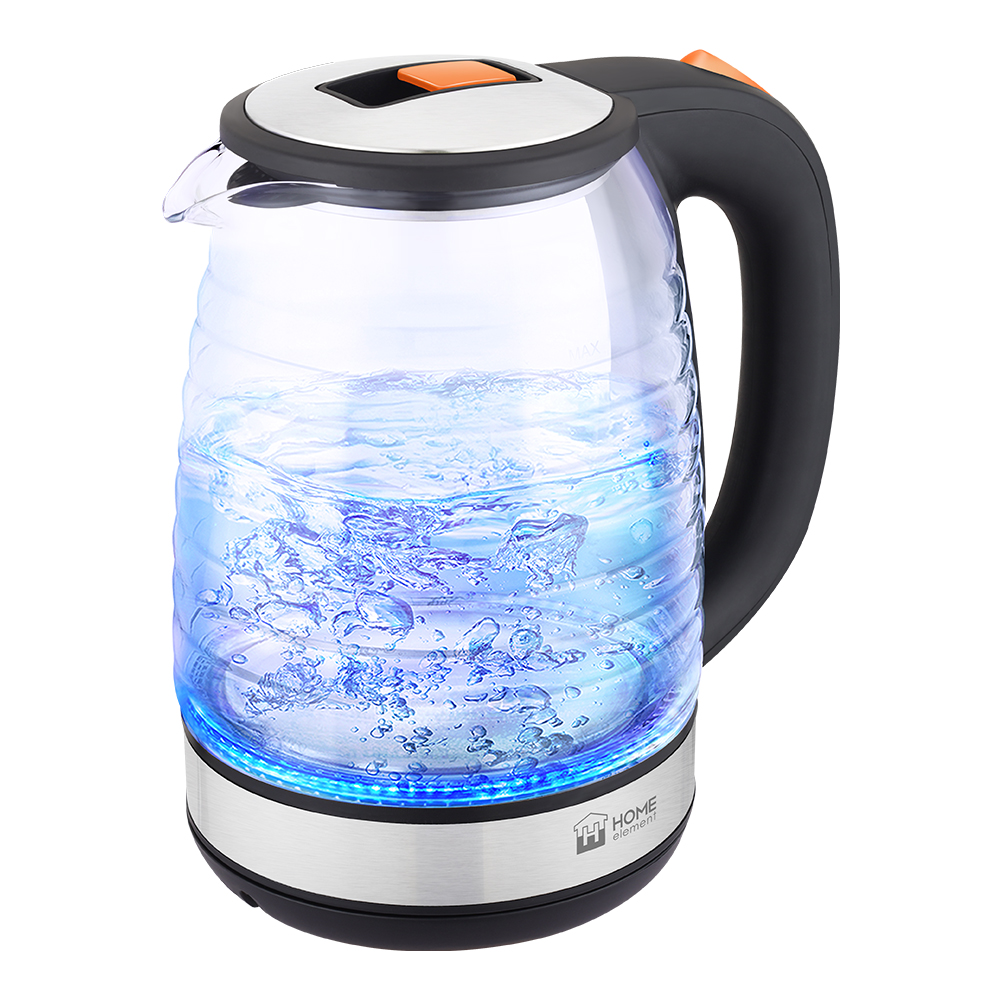 Чайник электрический Home Element HE-KT2306 2 л оранжевый, прозрачный, черный