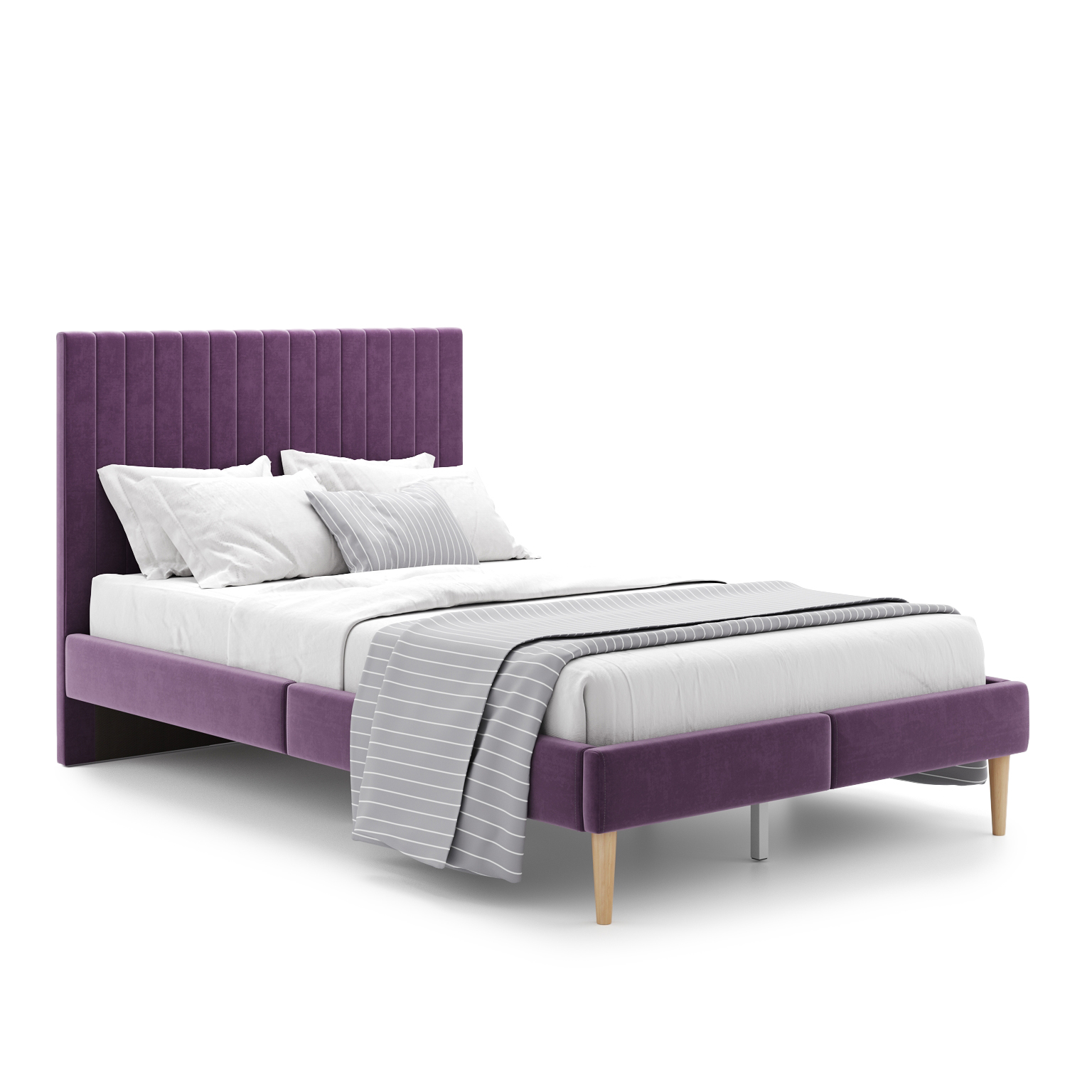 Кровать MONOFIX, АММА велюр фиолетовый, 120х200