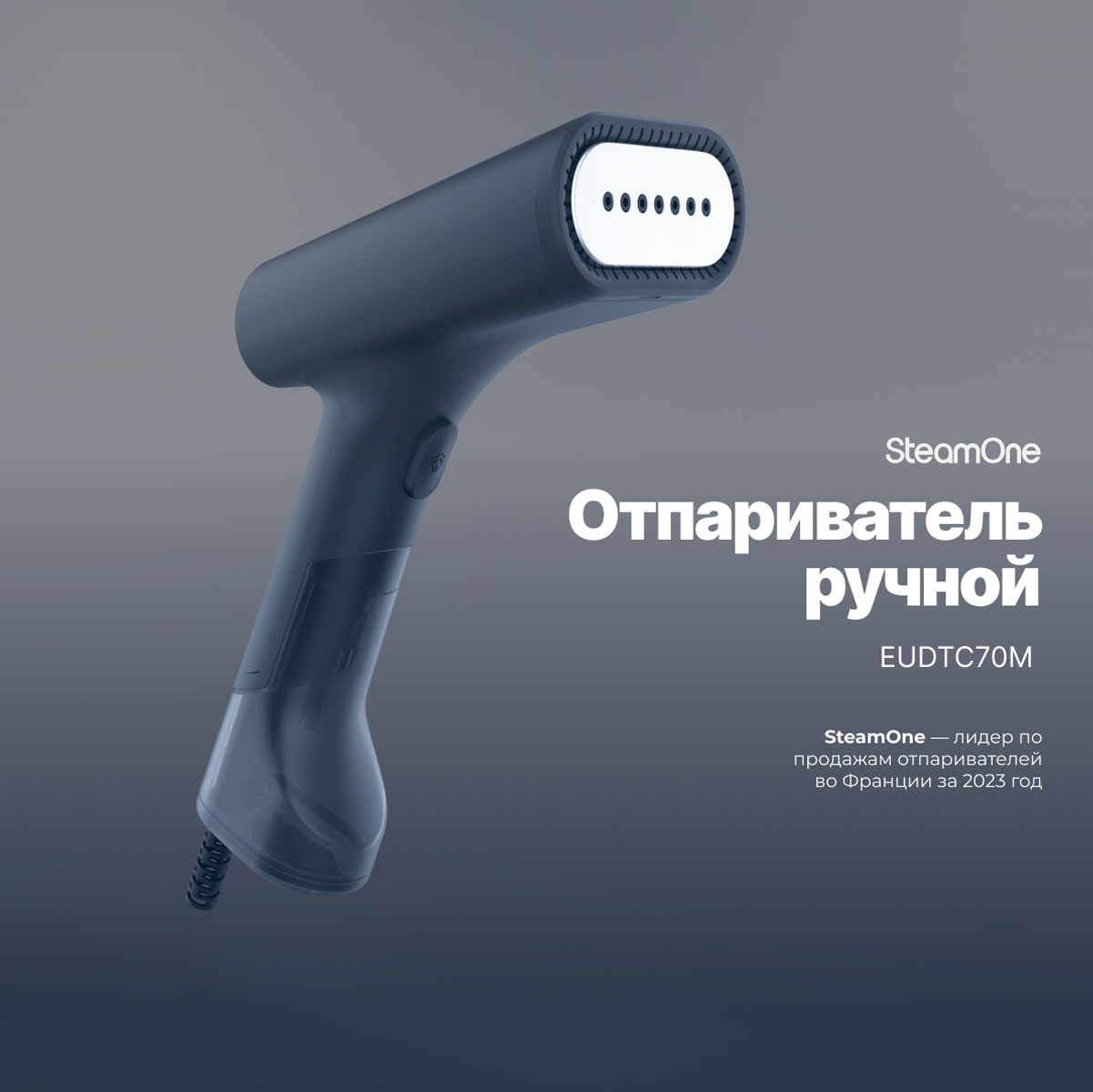 Ручной отпариватель SteamOne EUDTC70M 0.12 л синий, черный