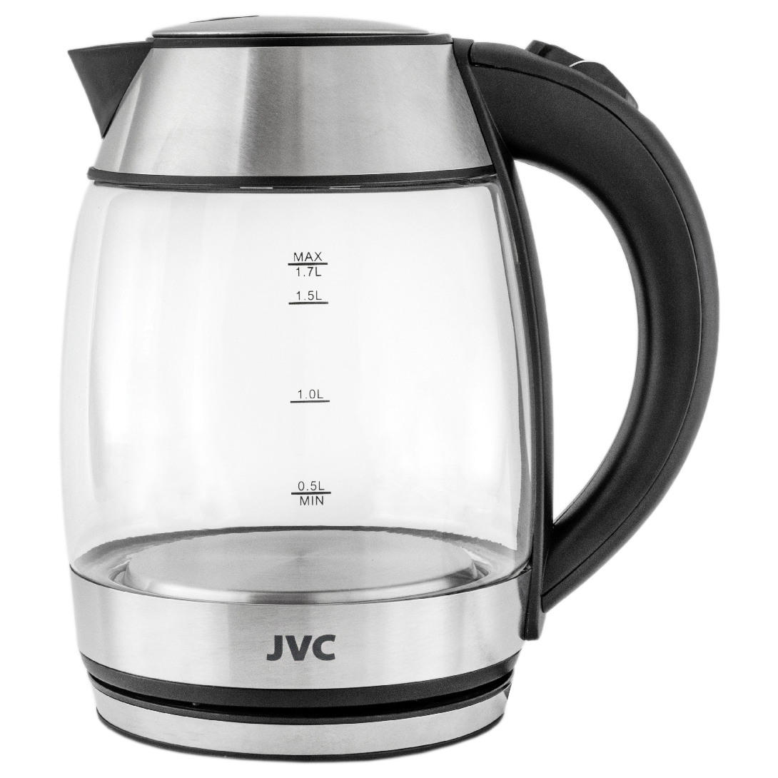 Чайник электрический JVC JK-KE1707 1.7 л черный, серебристый, прозрачный