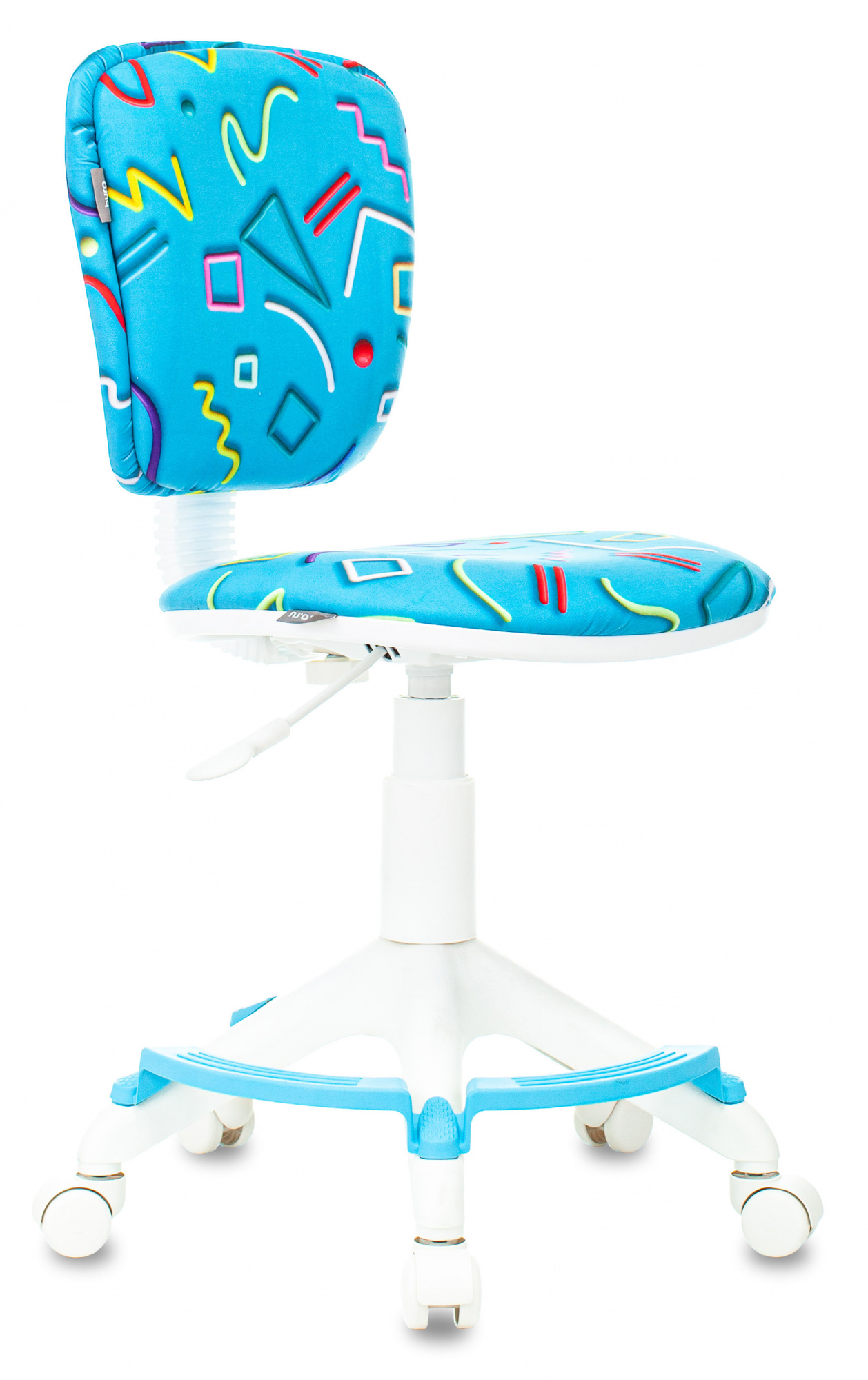 Кресло детское Бюрократ CH-W204/F, голубой Sticks 06, пластик белый