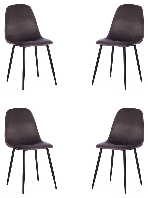 Комплект стульев 4шт. TetChair BREEZE mod. 4724, вельвет, серый