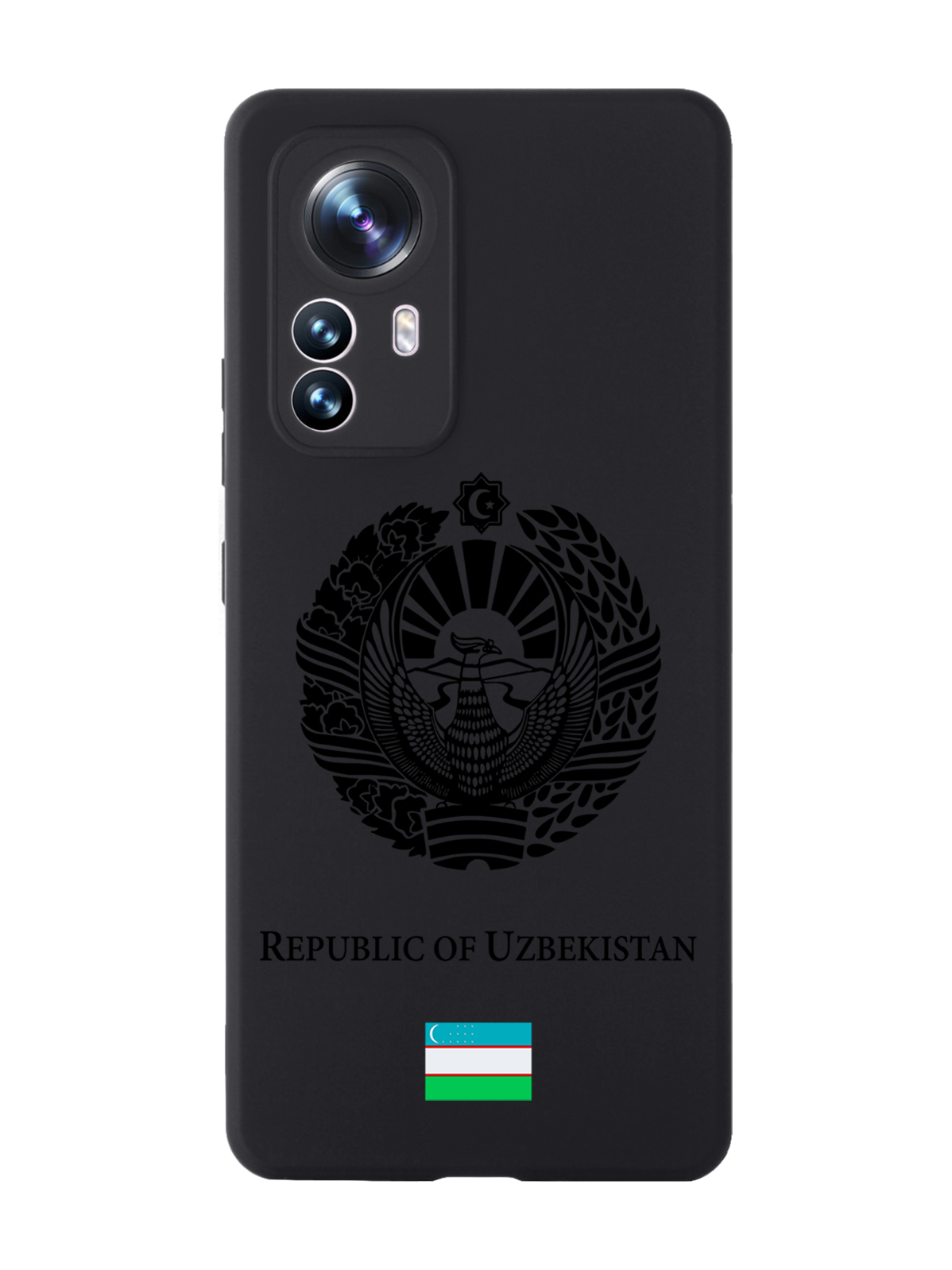 Чехол SignumCase для Xiaomi 12X Черный лаковый Герб Узбекистана черный