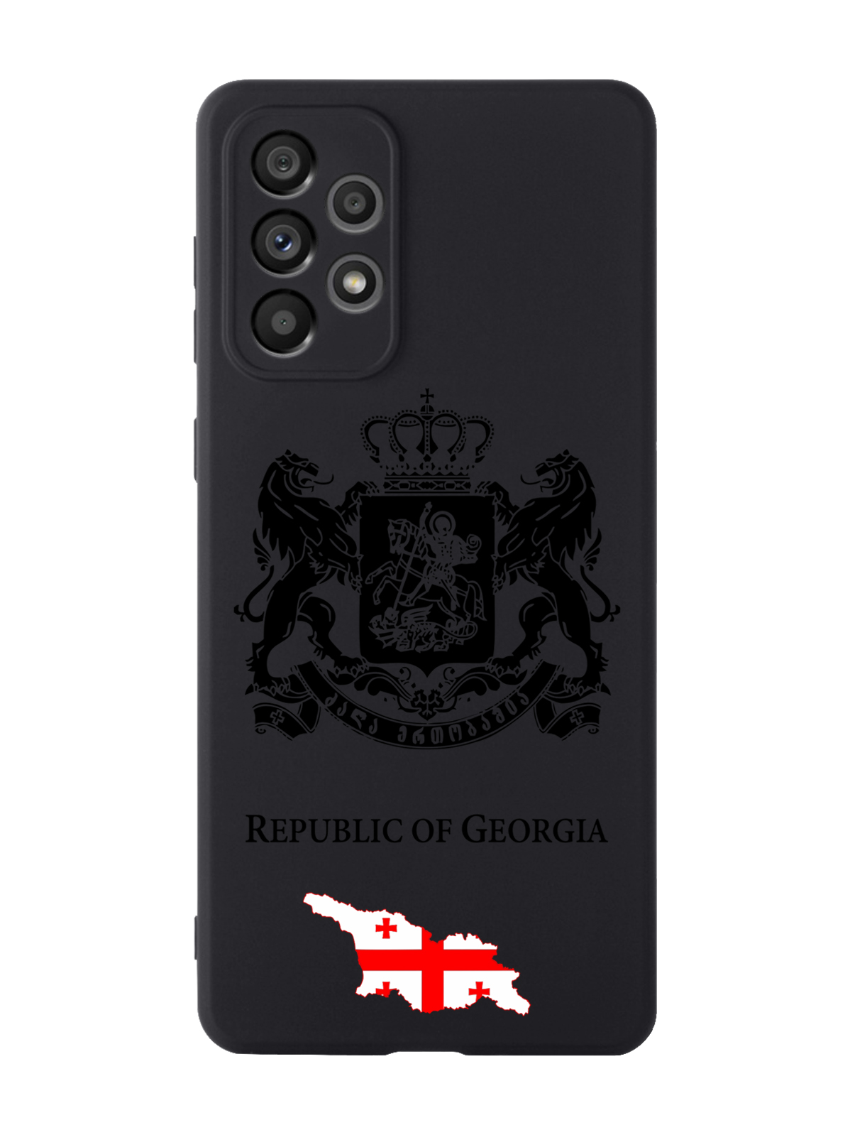 Чехол SignumCase для Samsung Galaxy A73 Черный лаковый Герб Грузии черный