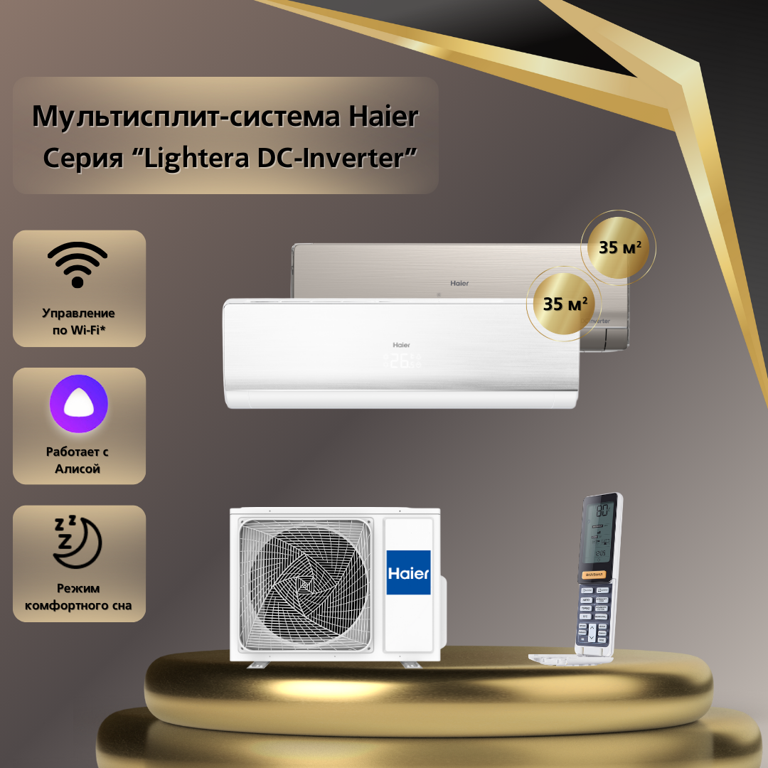 Мульти сплит-система Haier AS12NS6ERA-W + AS12NS6ERA-G / 2U50S2SM1FA-3