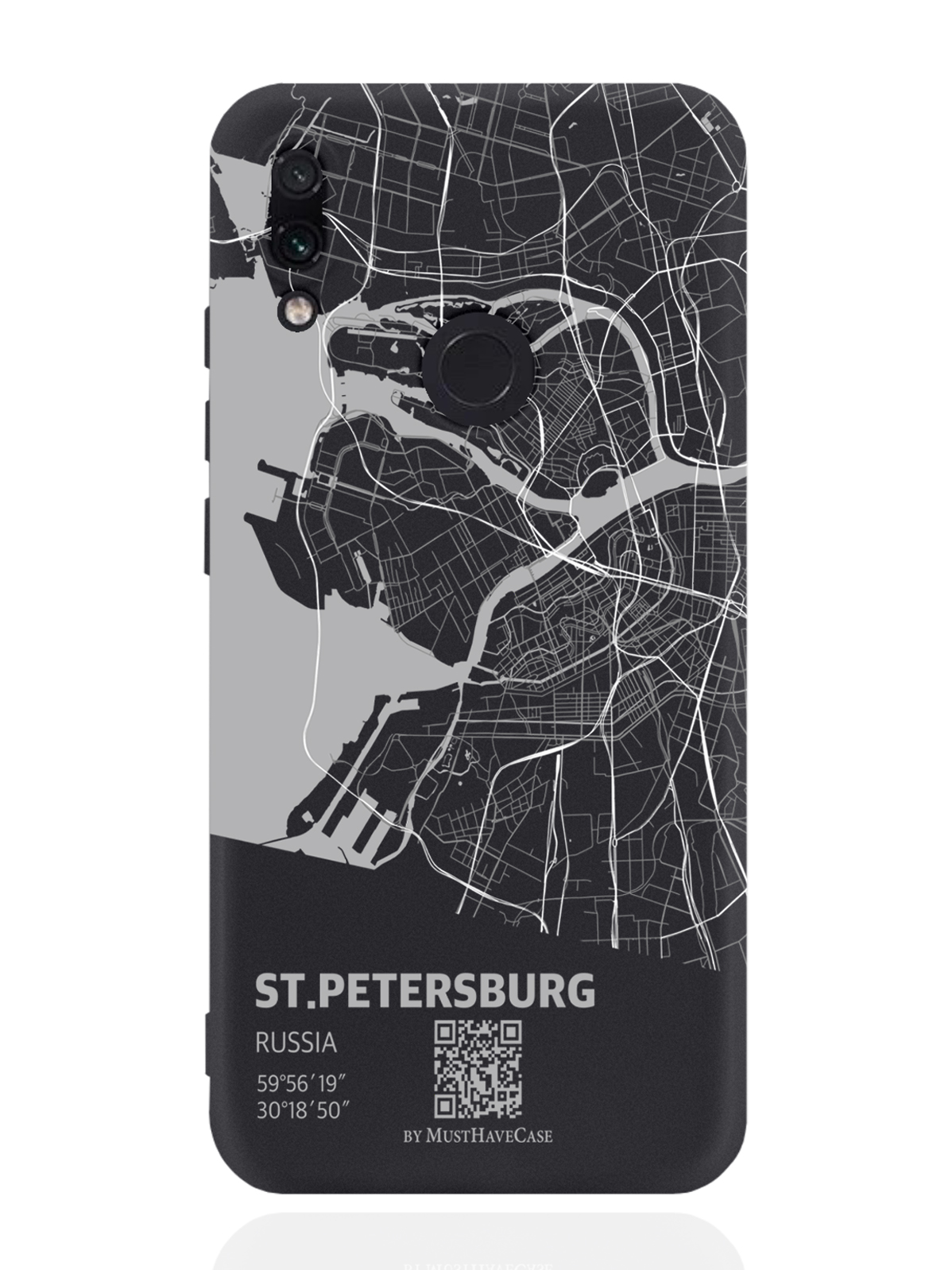 Чехол MustHaveCase для Xiaomi Redmi Note 7 Карта Санкт-Петербурга черный