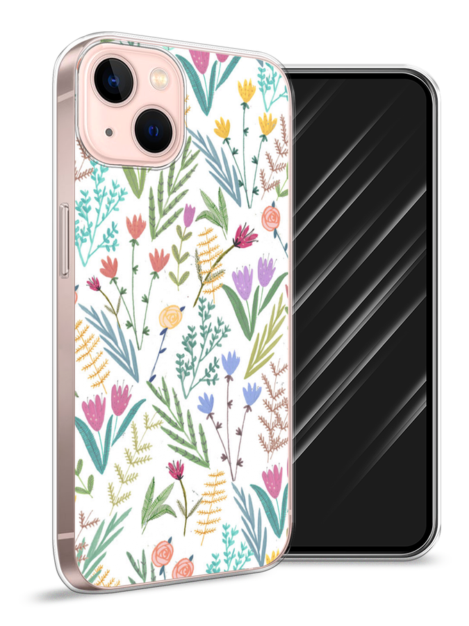 Чехол Awog на Apple iPhone 13 / Айфон 13 "Полевые цветы рисунок"