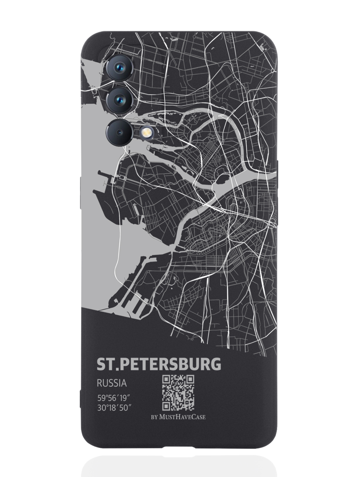 Чехол MustHaveCase для realme GT Master Edition Карта Санкт-Петербурга черный