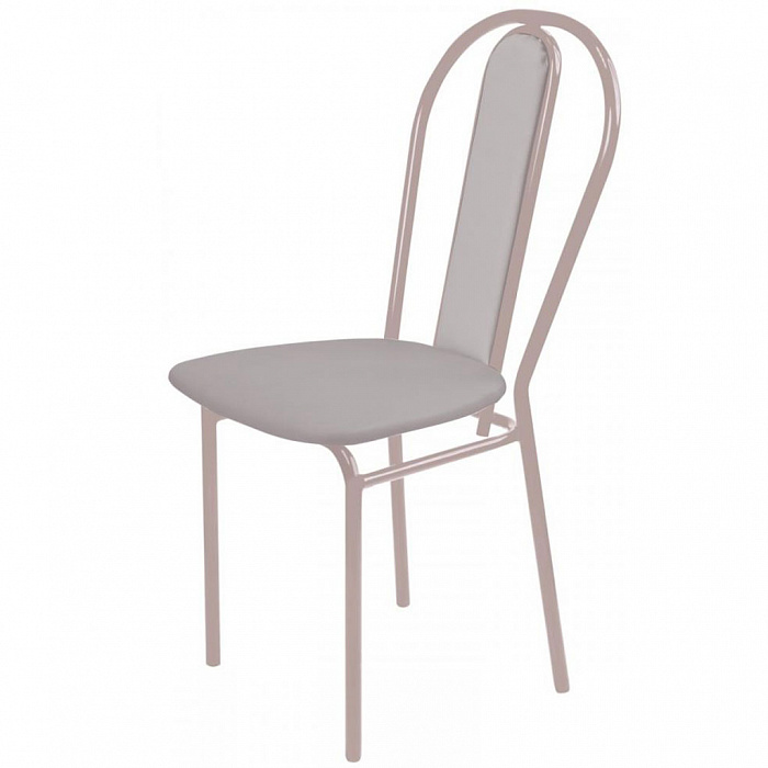 Стул НИКА СТ3/С квадратное сиденье, круглая спинка, каркас металлик бежевый, серый