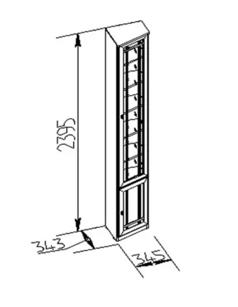 Шкаф-витрина  Шерлок Орех Шоколадный, Левый