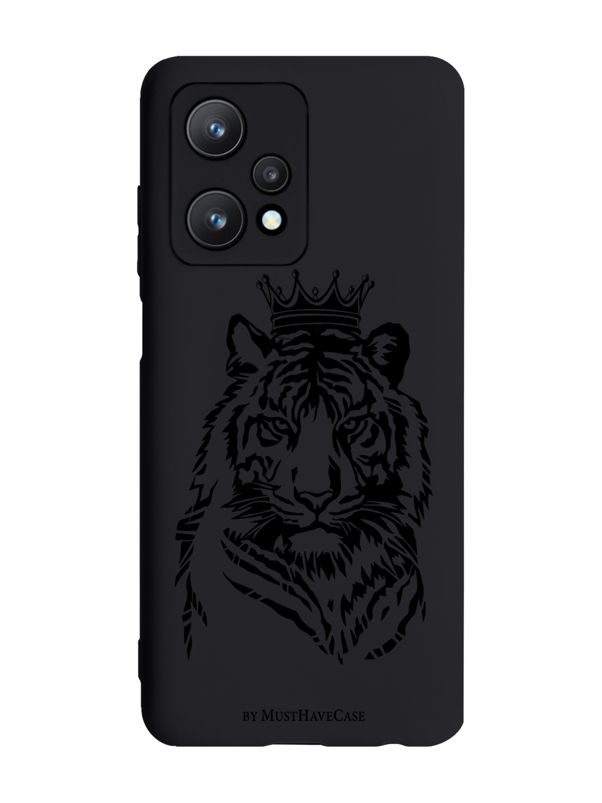 Чехол MustHaveCase для realme 9 Pro 5G Тигр с Короной черный