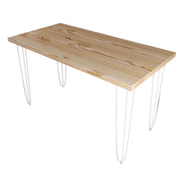 Стол кухонный Solarius Loft металл-дерево 140х70х75, без шлифовки, белые ножки-шпильки