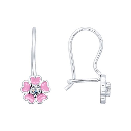 Серьги из серебра с фианитом SOKOLOV 94021819
