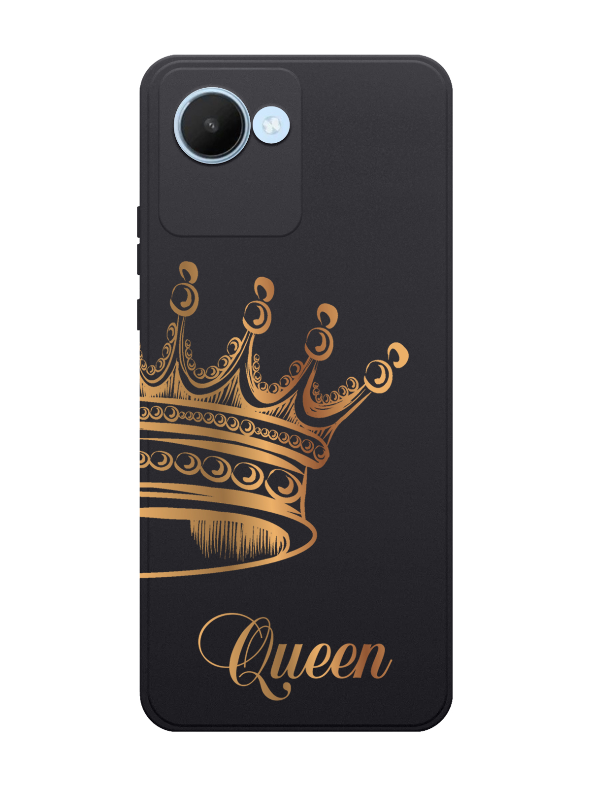 Чехол MustHaveCase для realme C30 Парный чехол корона Queen черный