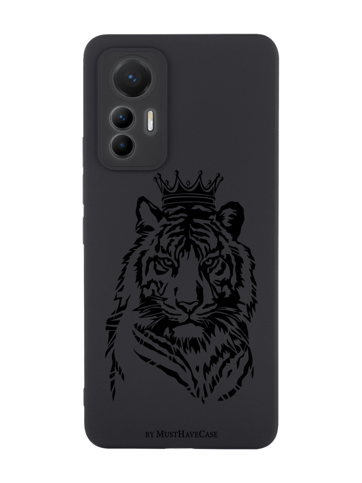 Чехол MustHaveCase для Xiaomi 12 Lite Тигр с Короной черный