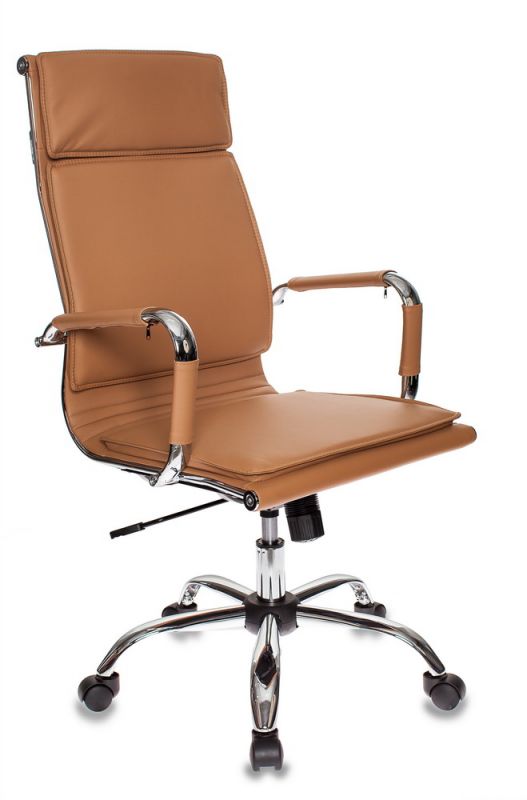 Кресло руководителя Бюрократ CH-993/CAMEL, светло-коричневый/хром