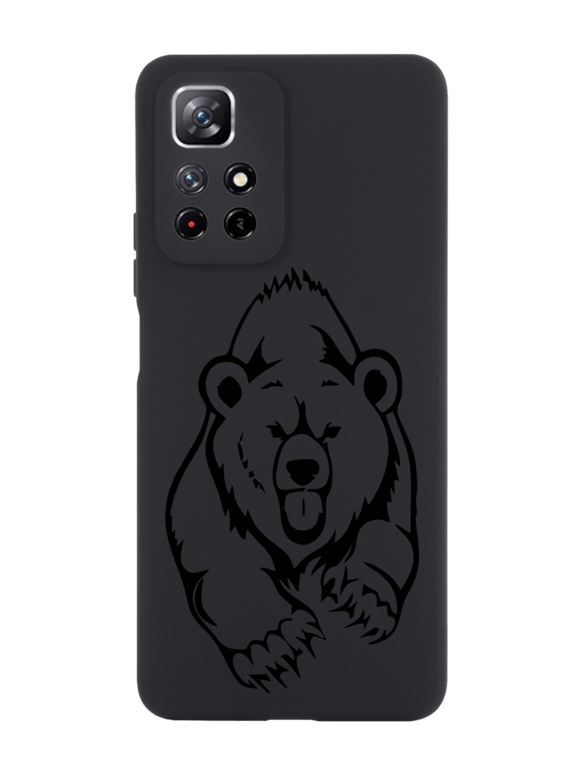 Чехол MustHaveCase для Xiaomi Redmi Note 11 Медведь черный