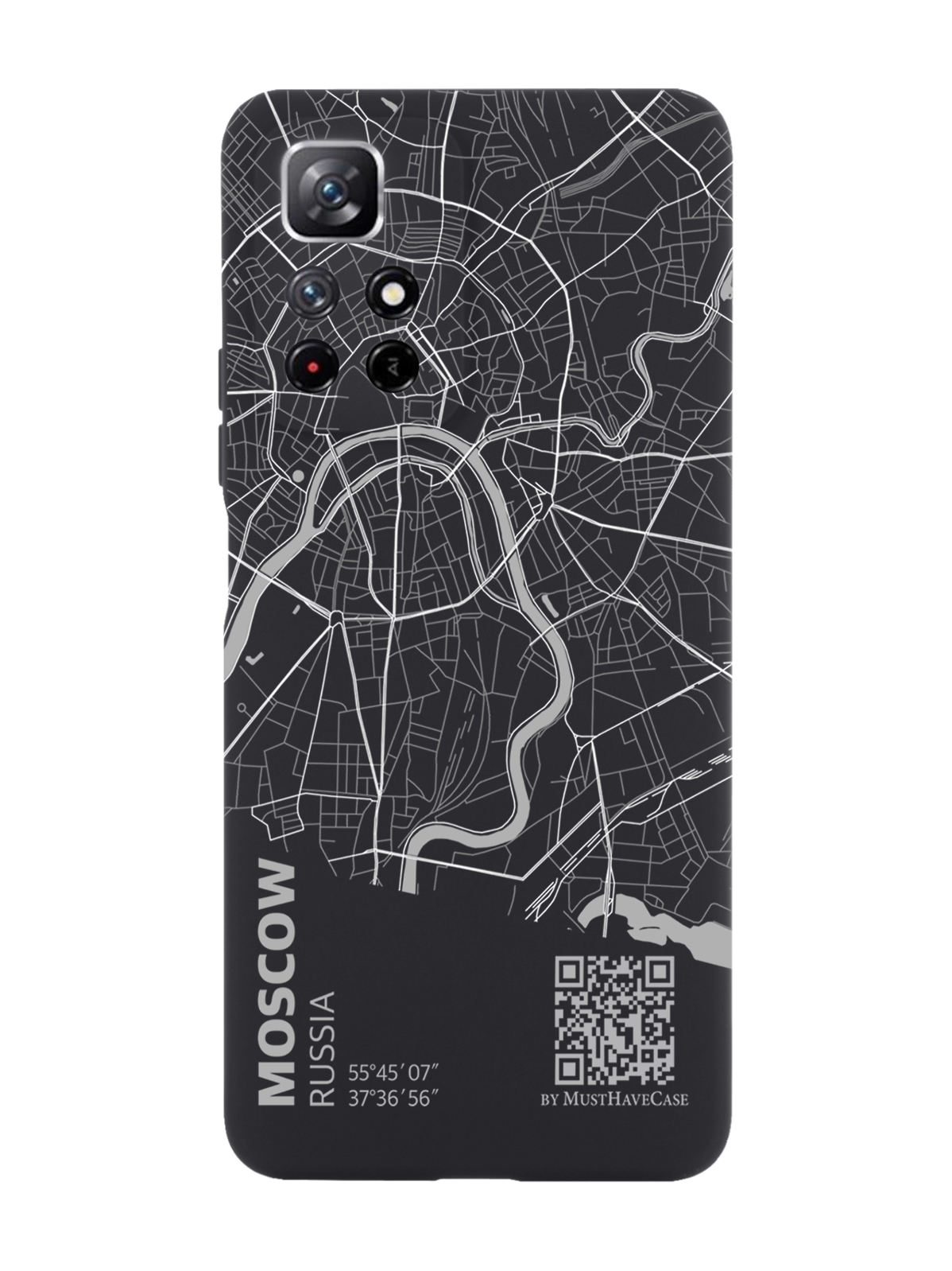 Чехол MustHaveCase для Xiaomi Redmi Note 11 Карта Москвы черный