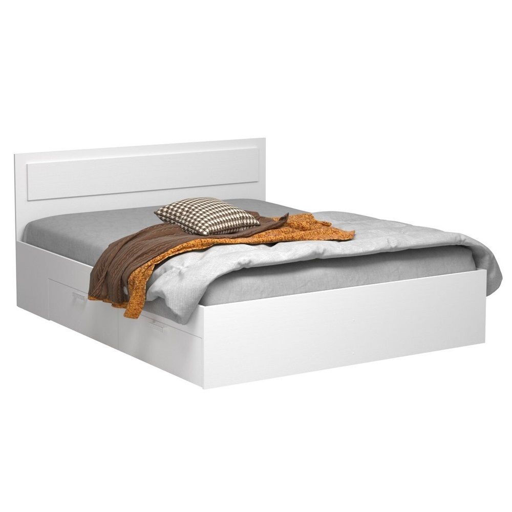 Кровать ВВР Жаклин с ящиками, двуспальная 160х200, белый