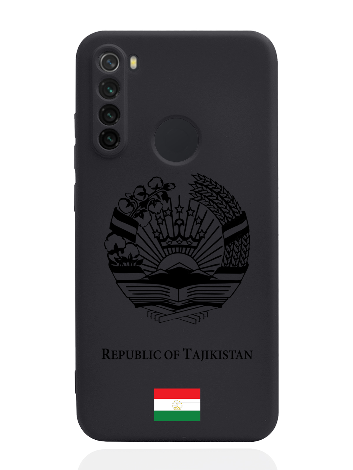 Чехол SignumCase для Xiaomi Redmi Note 8 Черный лаковый Герб Таджикистана черный