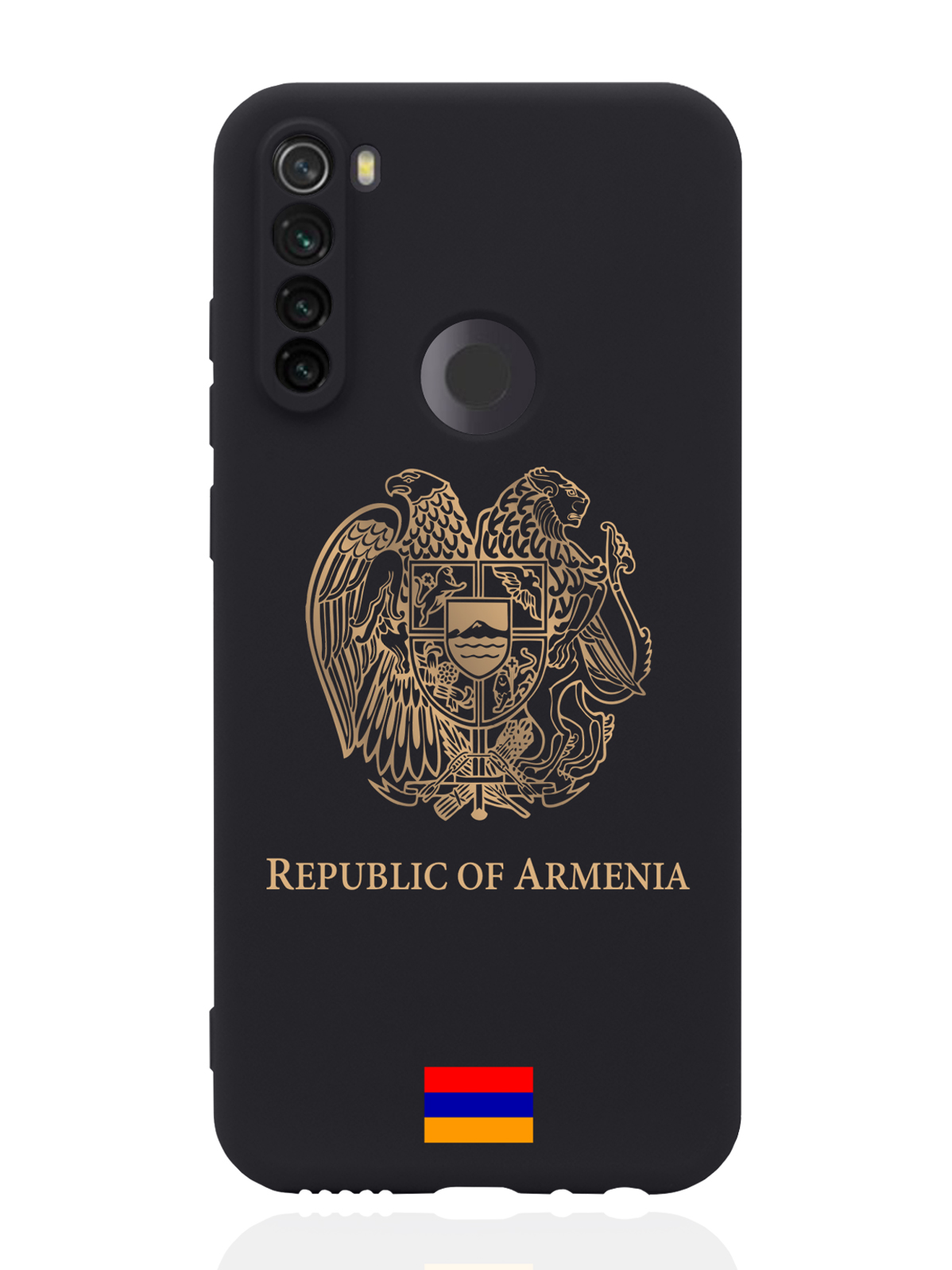 Чехол SignumCase для Xiaomi Redmi Note 8T Золотой Герб Армении черный