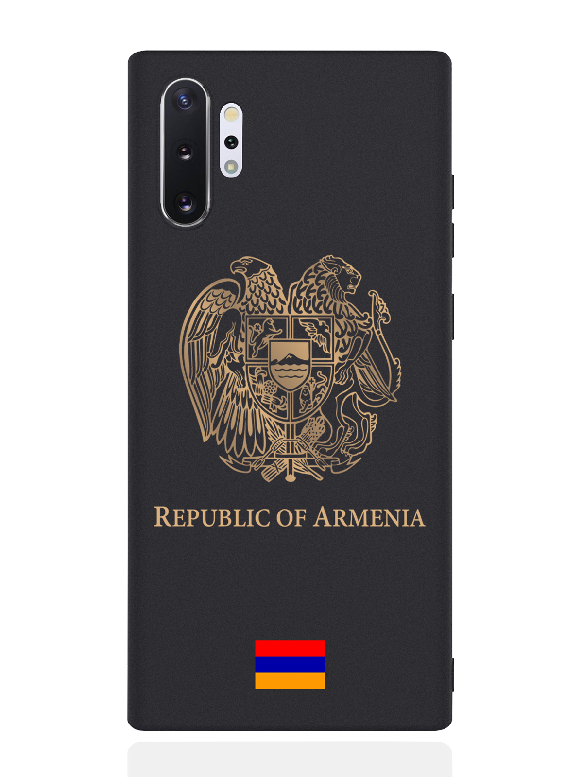 Чехол SignumCase для Samsung Galaxy Note 10+ Золотой Герб Армении черный