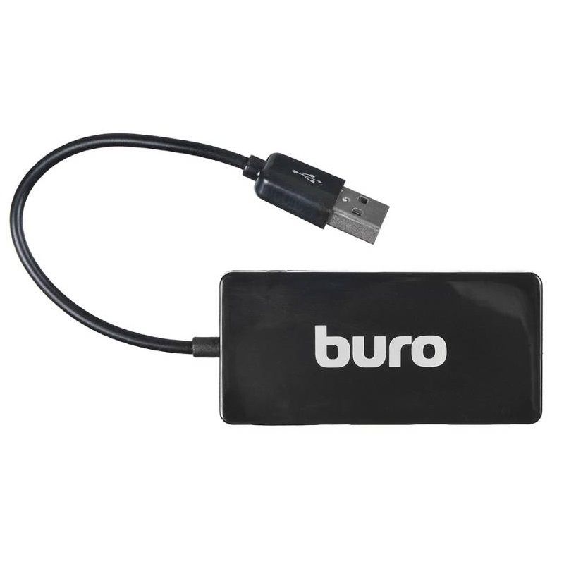 Разветвитель для компьютера Buro BU-HUB4-U2.0-Slim 4порт. черный