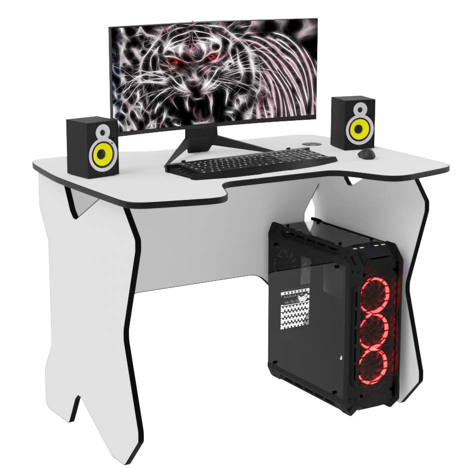 Компьютерный геймерский стол PROGamer Скай 110х72х75 белый/черный