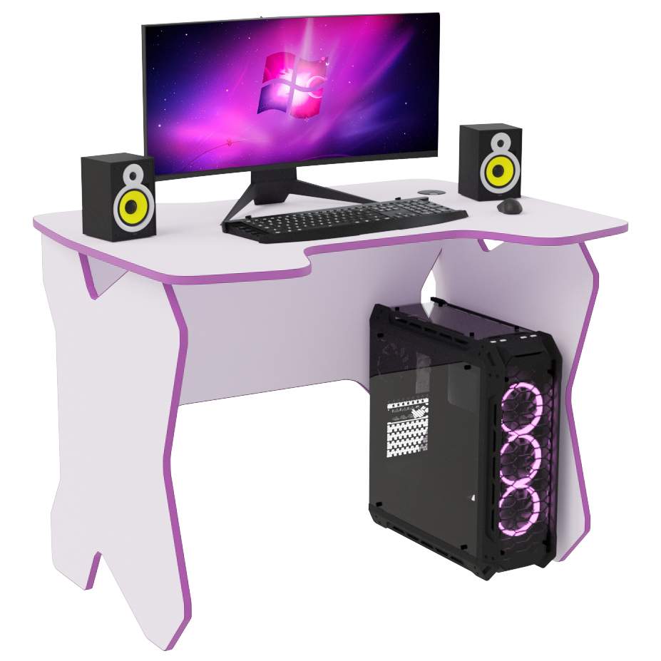 Компьютерный геймерский стол PROGamer Скай 110х72х75 белый/розовый