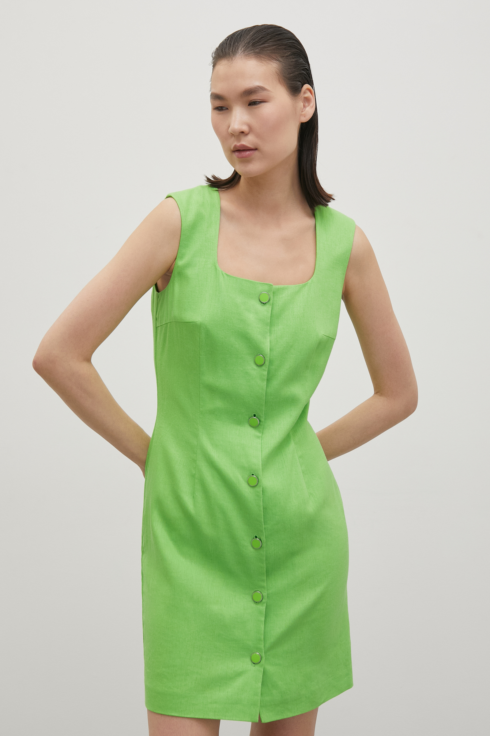 Платье женское Finn Flare FSD11021 зеленое M