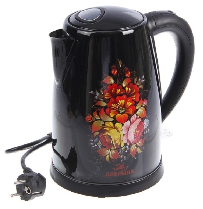 Чайник электрический Добрыня DO-1219 2 л Black, Colorful