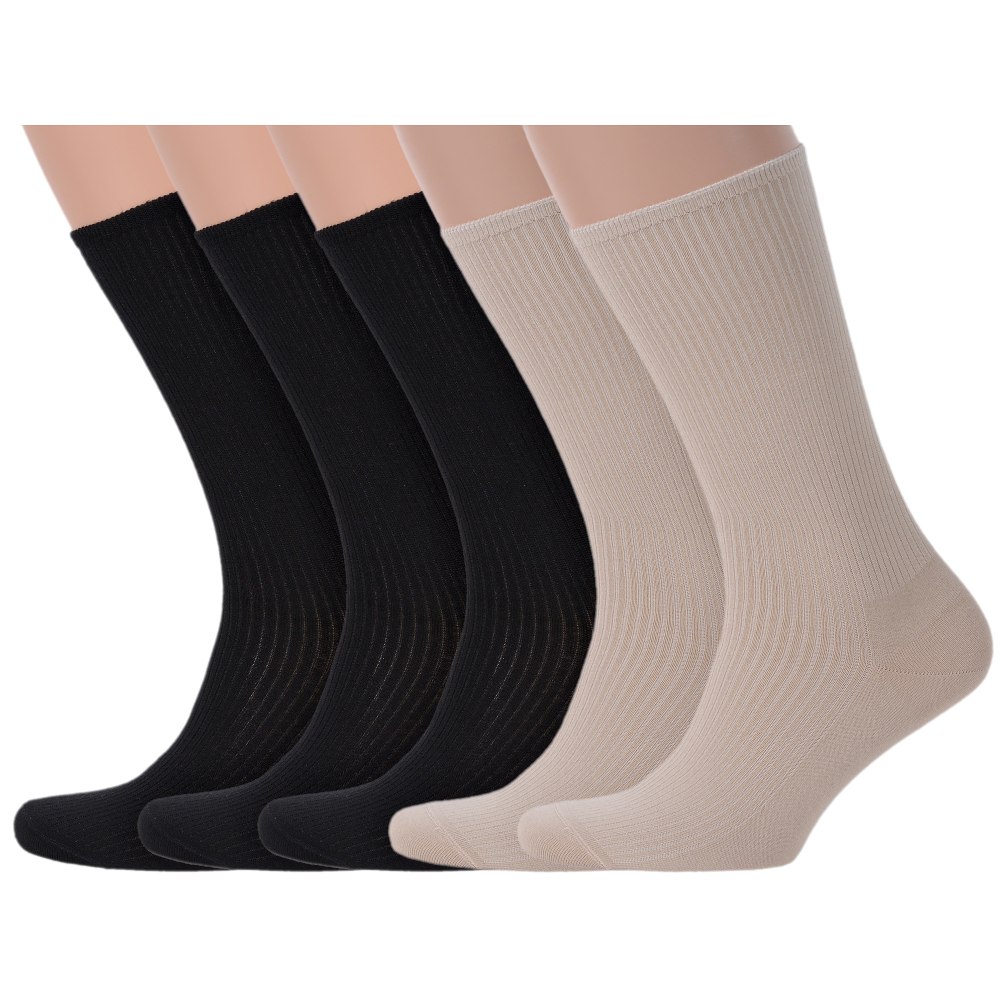 Комплект носков мужских LorenzLine 5-К23 черных; бежевых 25