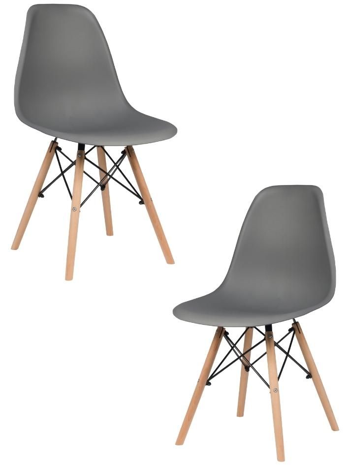 Стул для кухни СтулБержи EAMES DSW, деревянные ножки, 2 шт., графит